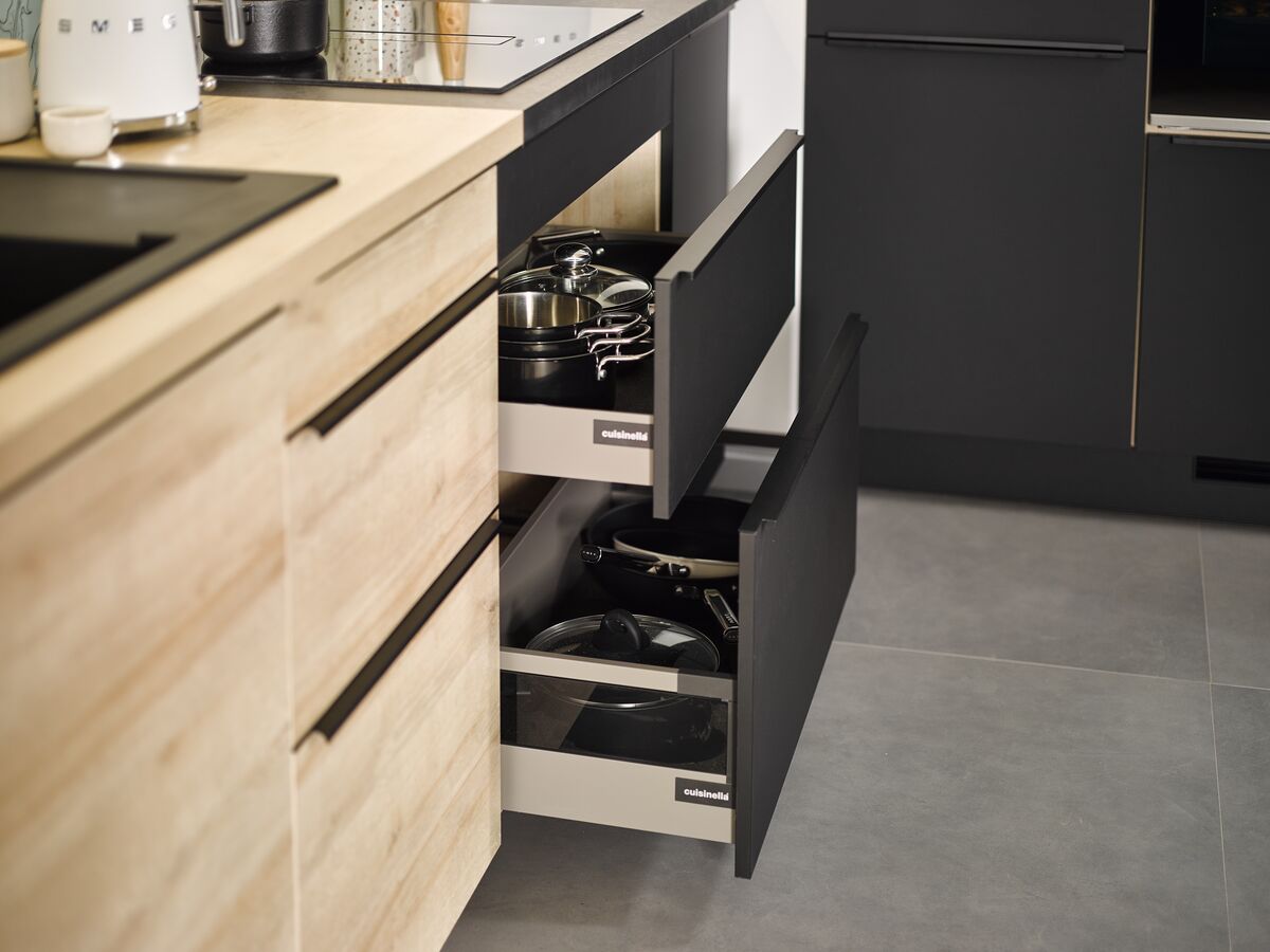 Cuisine Noir Et Bois Cuisinella