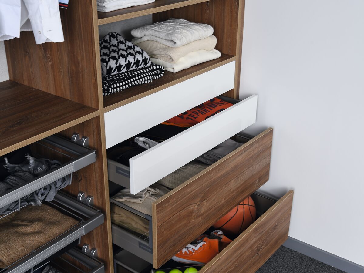 Meuble de rangement chambre moderne - dressing sur mesure bois & blanc ...