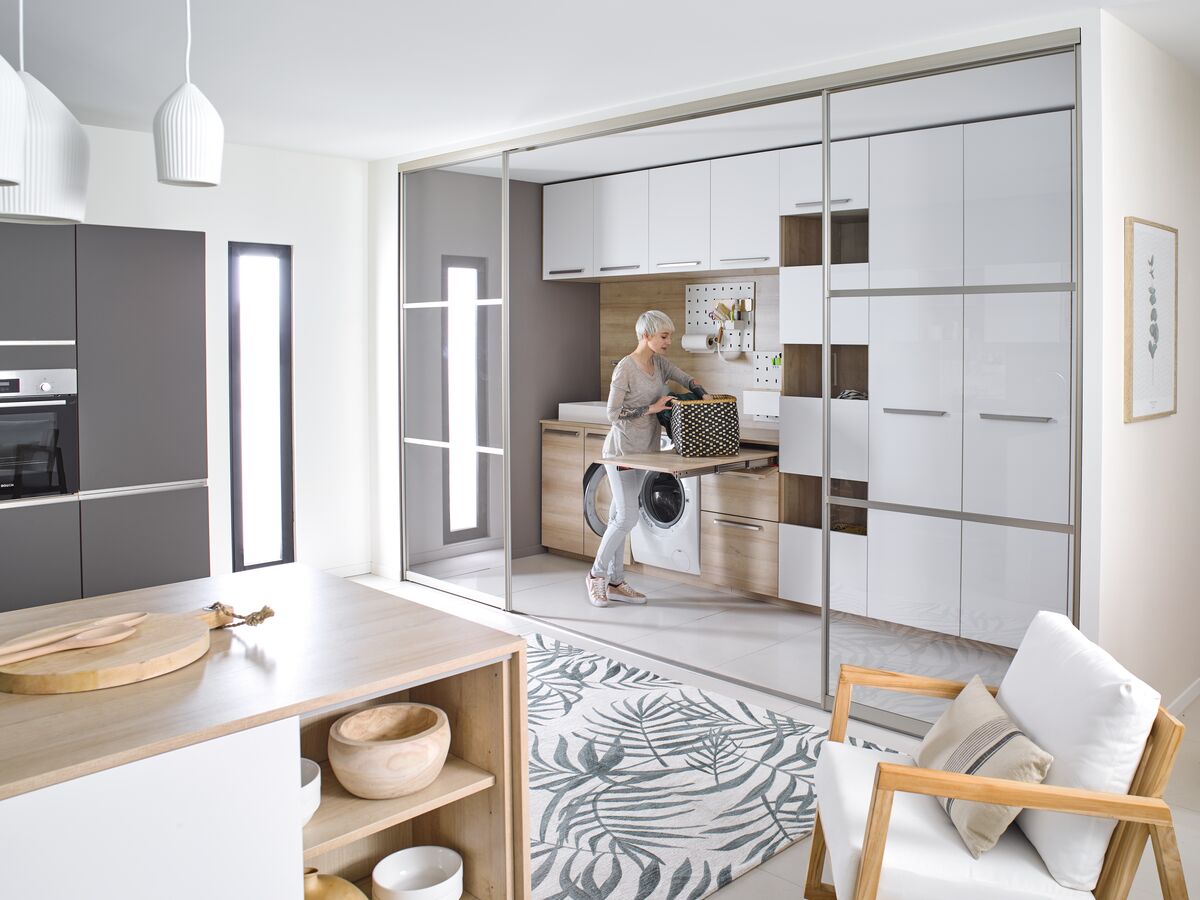 Buanderie style naturel - rangement | Cuisinella